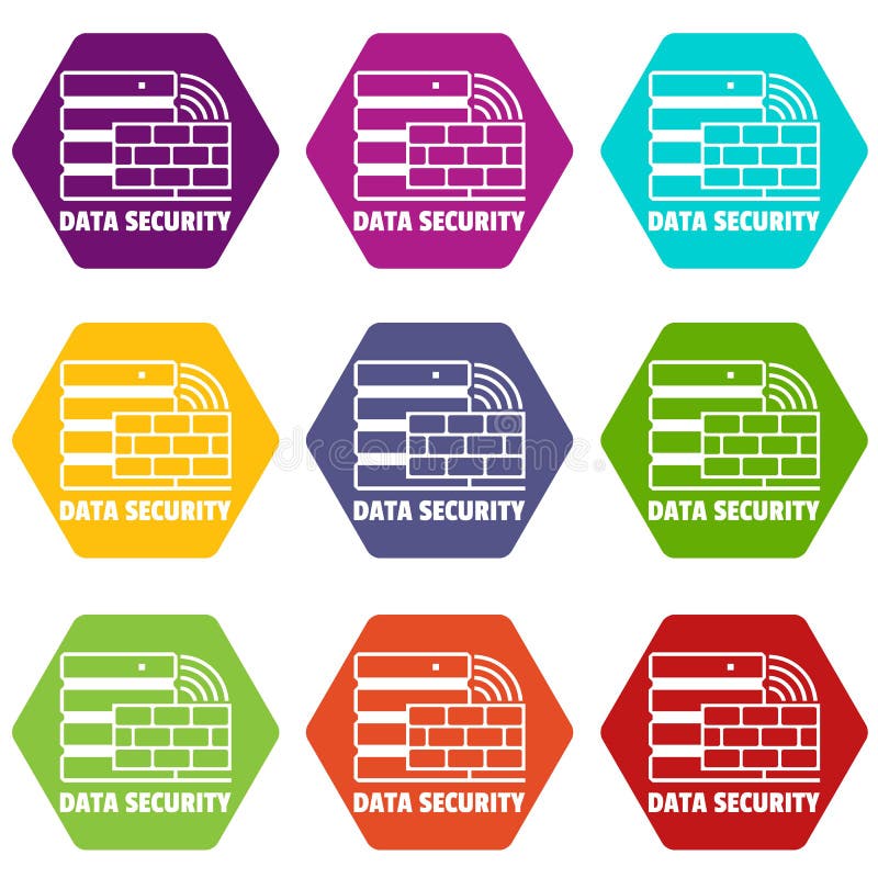 Data Security Icons Set 9 Vector Stock Vector - Illustration of link ...