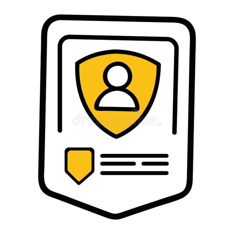 Data Security ID Shield Icon Stock Illustration - Illustration of data ...