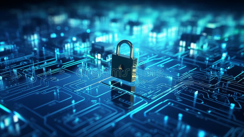 Data Security Illustrate a Lock and Key within a Digital Environment To ...