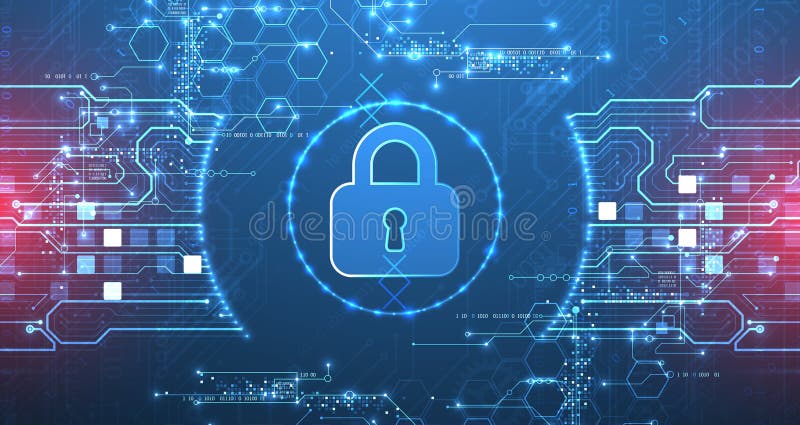 Data Security Illustrates Cyber Data or Information Privacy Idea. Color ...