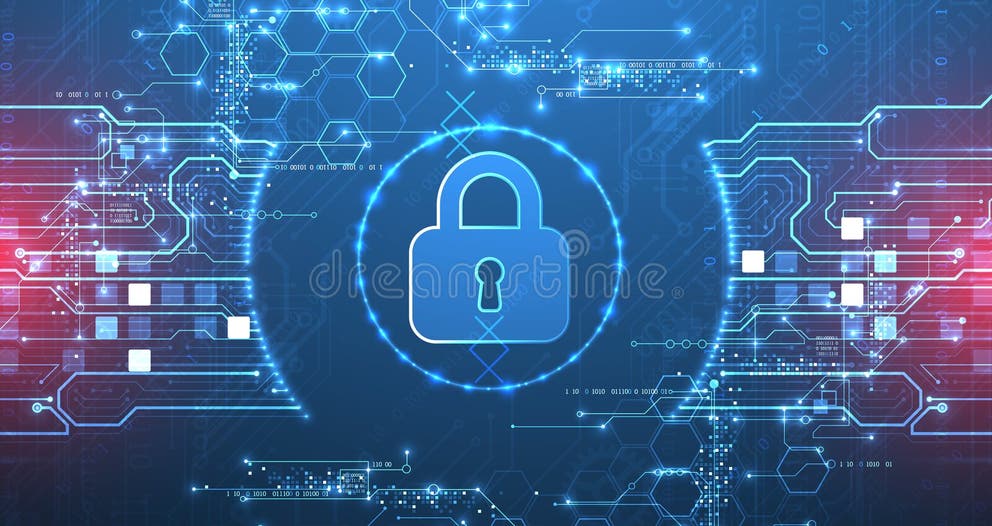 Data Security Illustrates Cyber Data or Information Privacy Idea. Color ...