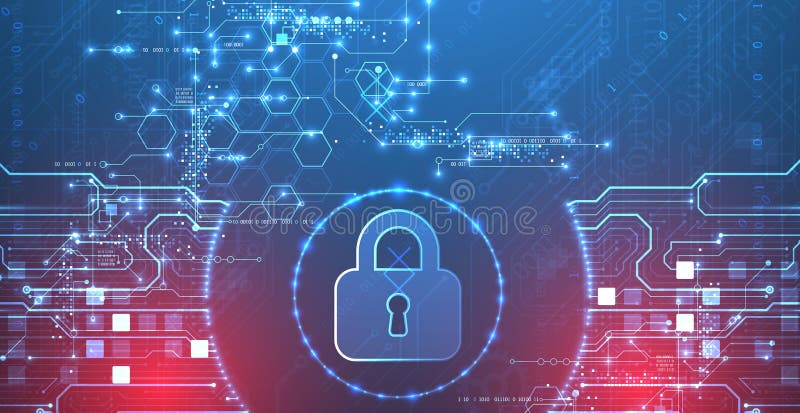 Data Security Illustrates Cyber Data or Information Privacy Idea. Color ...