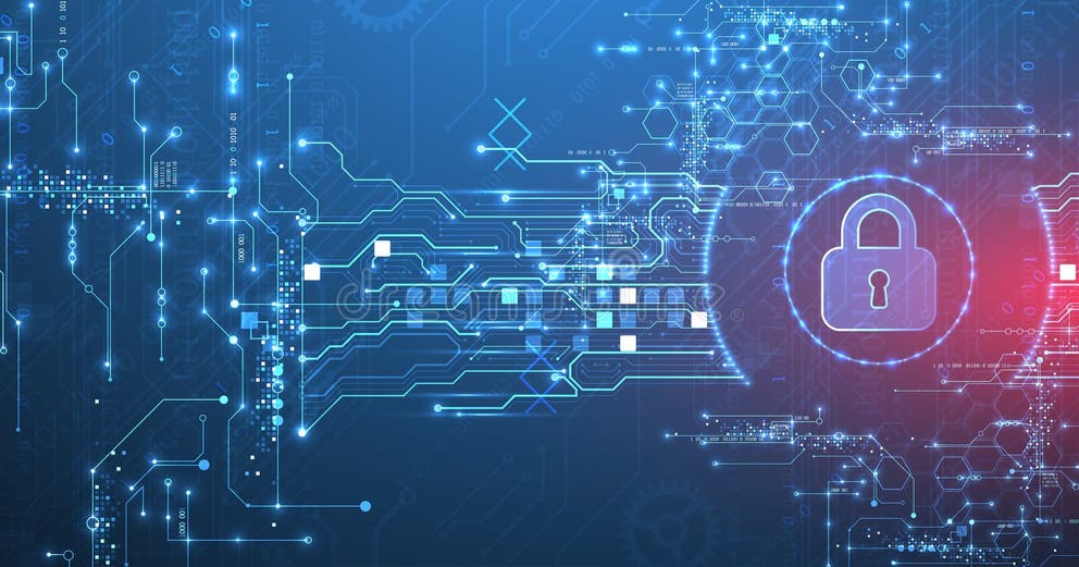 Data Security Illustrates Cyber Data or Information Privacy Idea. Color ...