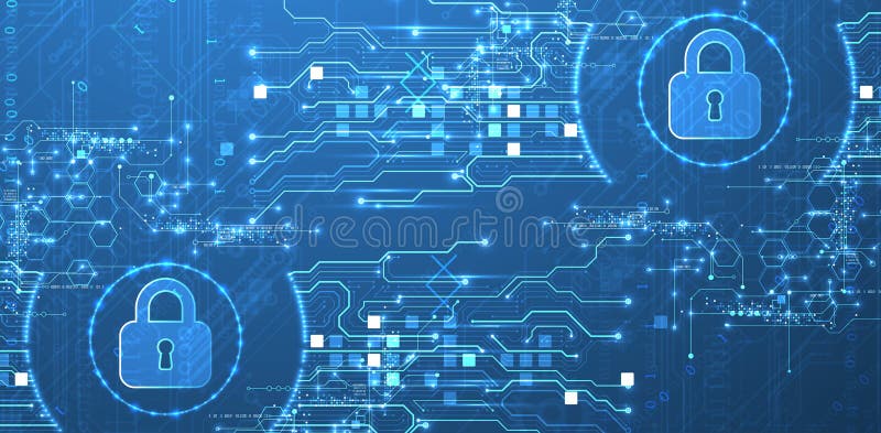 Data Security Illustrates Cyber Data or Information Privacy Idea. Color ...