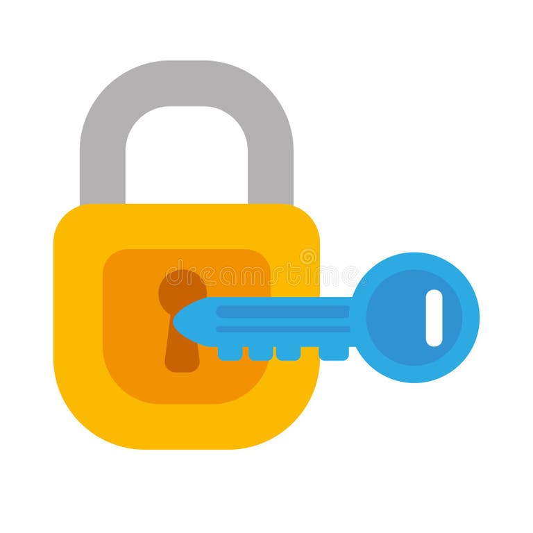 Data Security Illustration of Key with Padlock Stock Vector - Illustration of data, safeguard ...