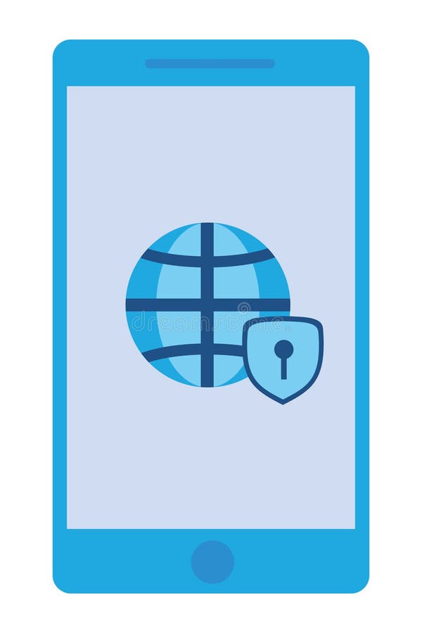 Data Security Illustration of Phone with Password Stock Illustration ...