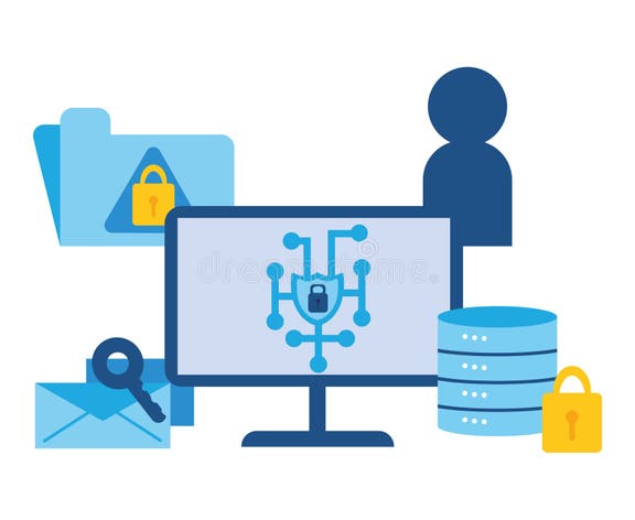 Data security illustration stock vector. Illustration of data - 300026806