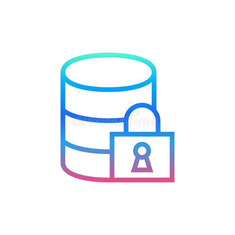 Data Security Line Colourful Icon. Data Protection Concept Illustration ...