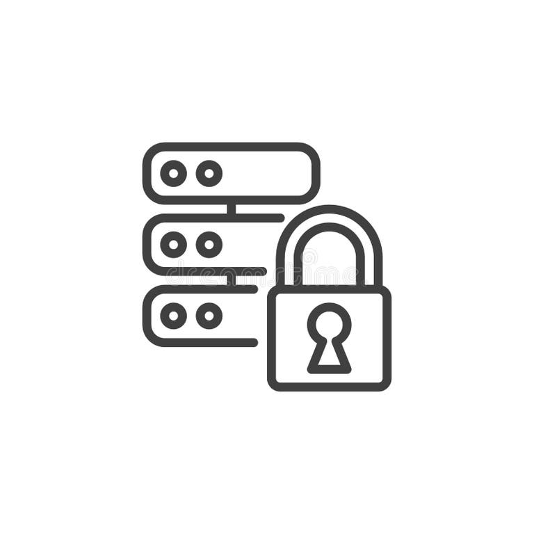 Data security line icon stock vector. Illustration of computing - 266170528