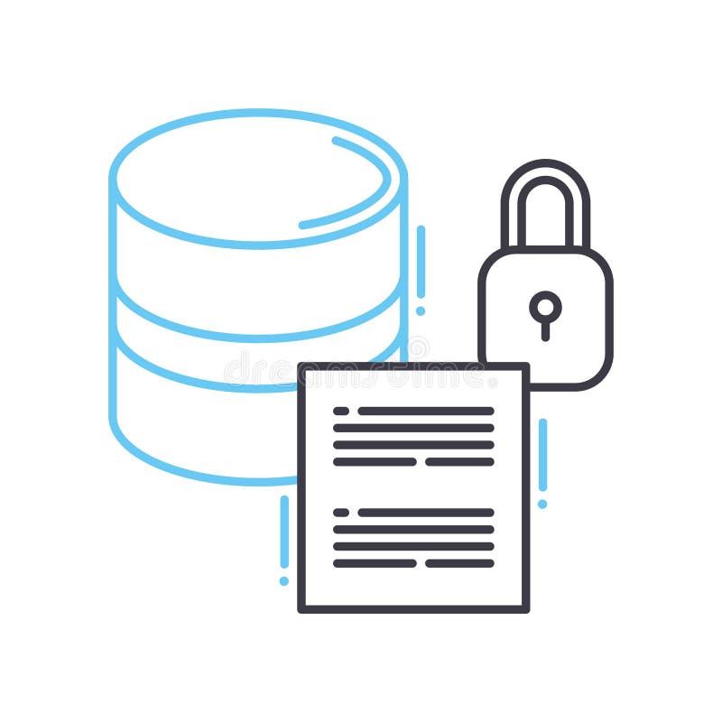 Data Security Line Icon, Outline Symbol, Vector Illustration, Concept ...