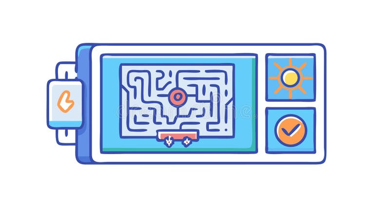 Data Security Maze with Lock and Checkmark, Cyber Protection, Safe ...