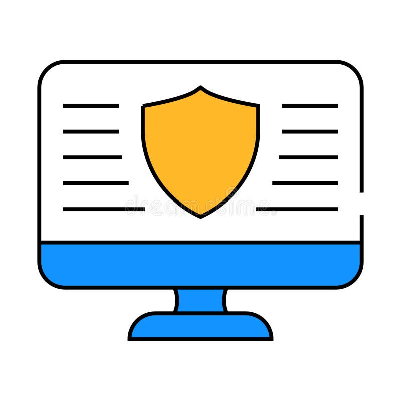 Data Security Operating System Icon Color Illustration Stock Vector ...