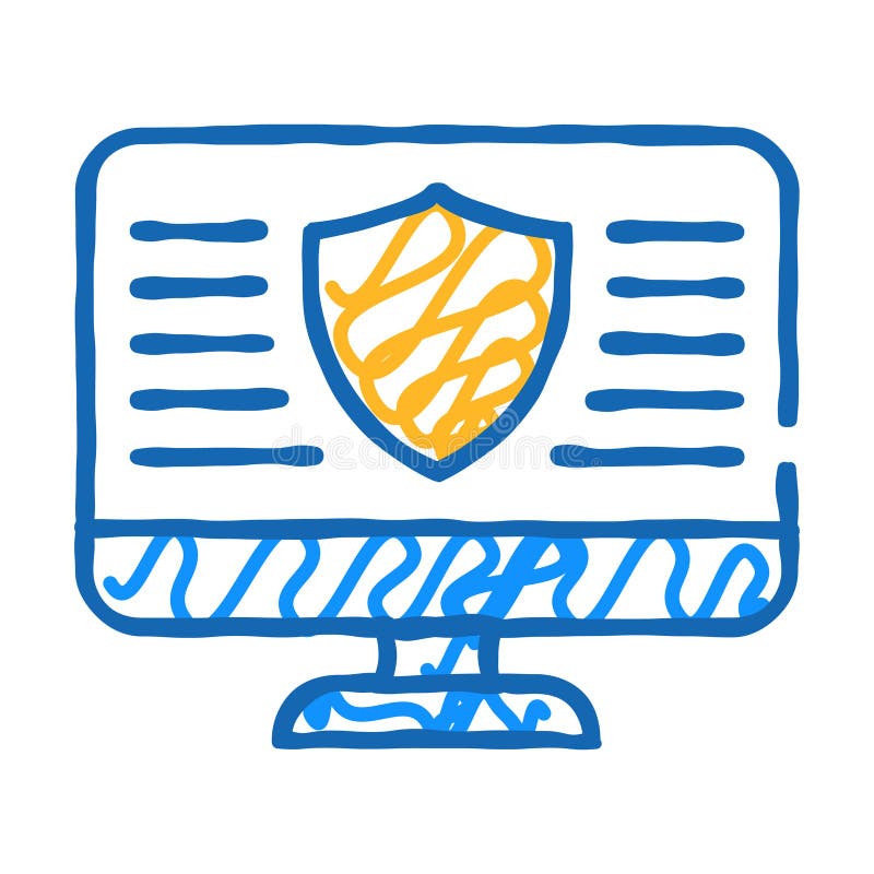 Data Security Operating System Icon Doodle Illustration Stock Vector ...