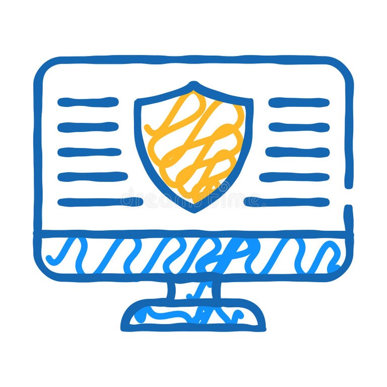 Data Security Operating System Icon Doodle Illustration Stock Vector ...