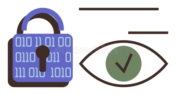 Data Security and Privacy Check with Lock and Verified Eye Symbol Stock ...
