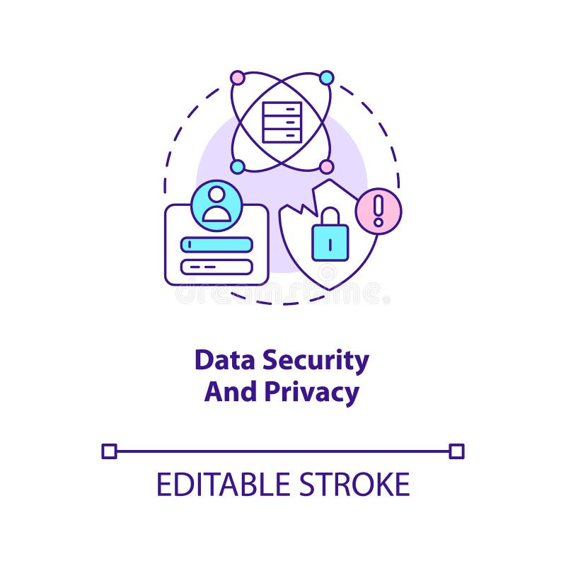 Data Security and Privacy Concept Icon Stock Vector - Illustration of ...