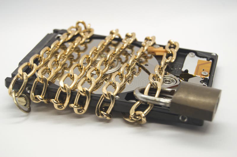 Data Security Protection Concept Hard Disk Lock Stock Photo - Image of ...