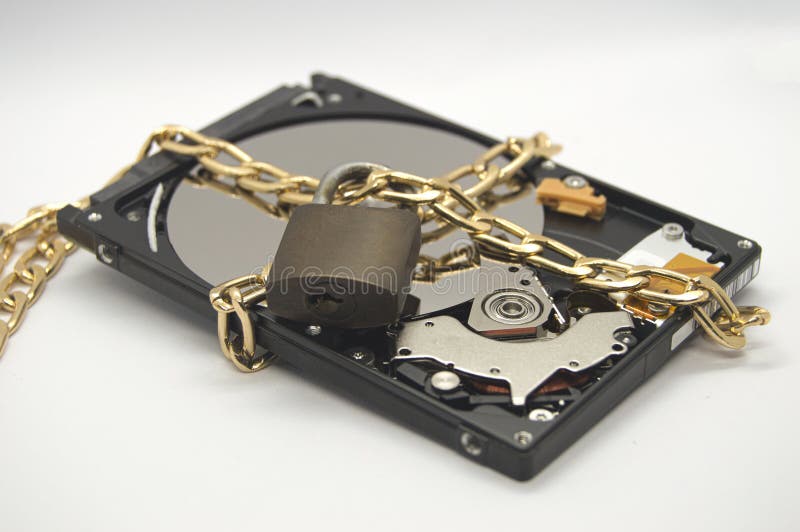 Data Security Protection Concept Hard Disk Lock Stock Photo - Image of ...