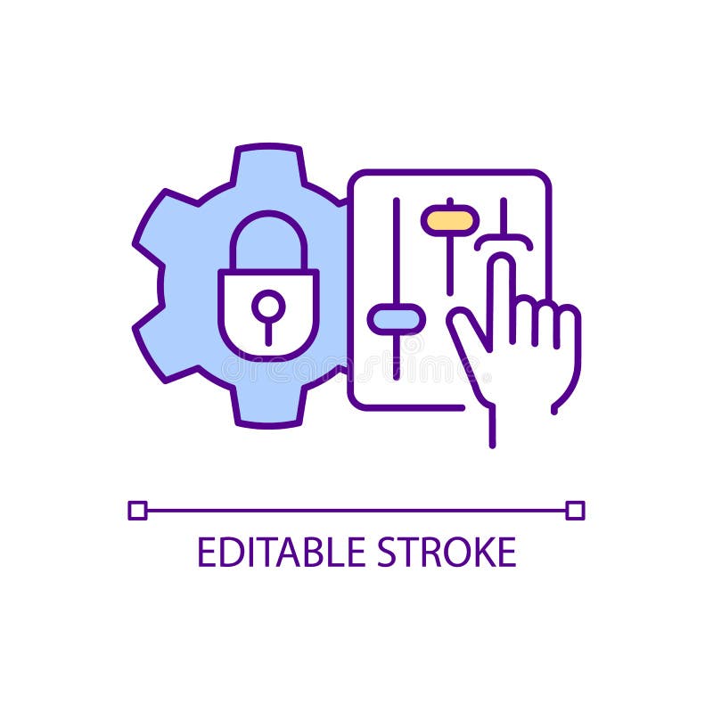 Data Security Settings RGB Color Icon Stock Vector - Illustration of vector, engineering: 265912791