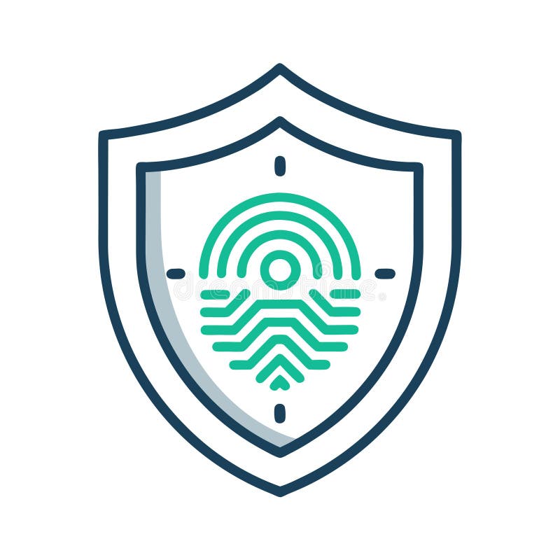 Data Security Shield with Fingerprint: Protection, Cyber Security, and ...