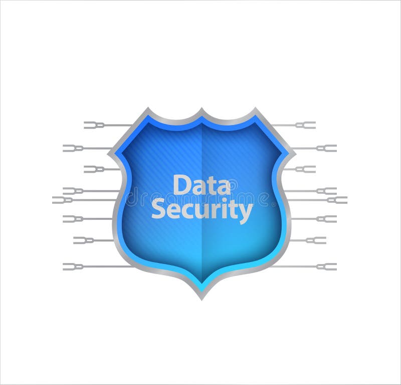 Data Security Shield and Links Isolated Stock Illustration ...