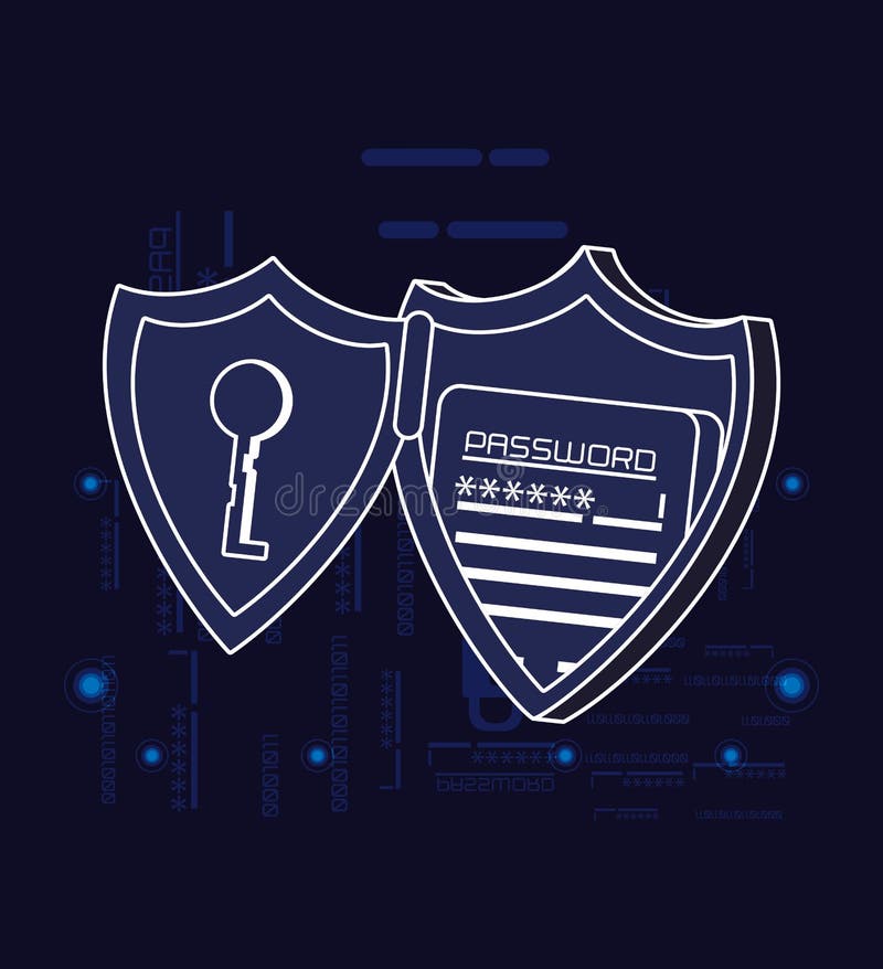 Data security with shield stock vector. Illustration of safe - 125956062