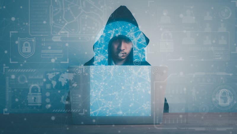 Data Security System Concept, Hacker Attack Artificial Intelligence Stock Photo - Image of ...
