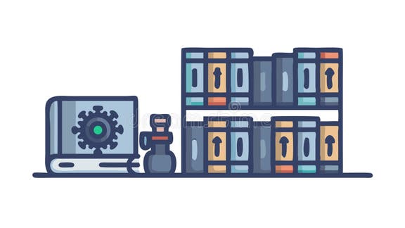 Data Security Vault with Books, Protected Information, Vector Design ...