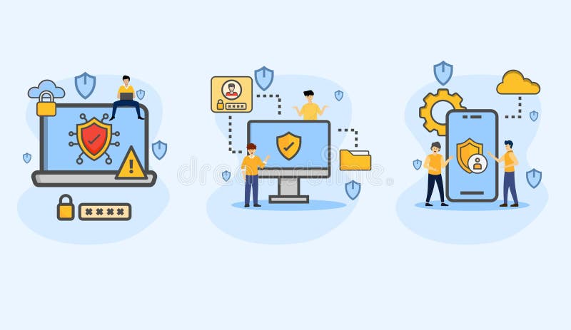 Data Security Vector Illustration Flat Design Stock Vector ...