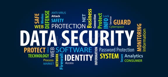 Data Security Word Cloud stock illustration. Illustration of monitor ...