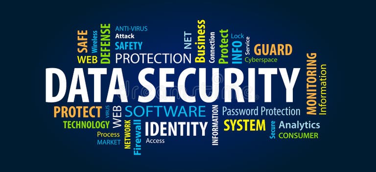 Data Security Word Cloud stock illustration. Illustration of monitor ...