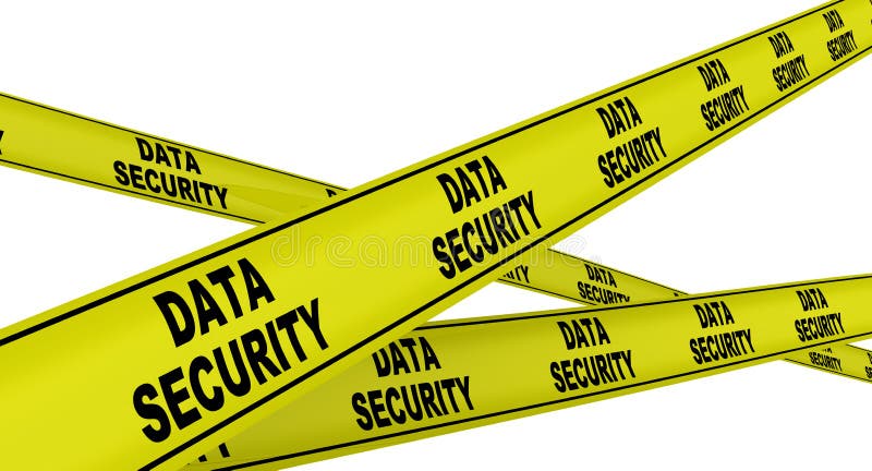 Data Security. Yellow Warning Tapes Stock Illustration - Illustration ...
