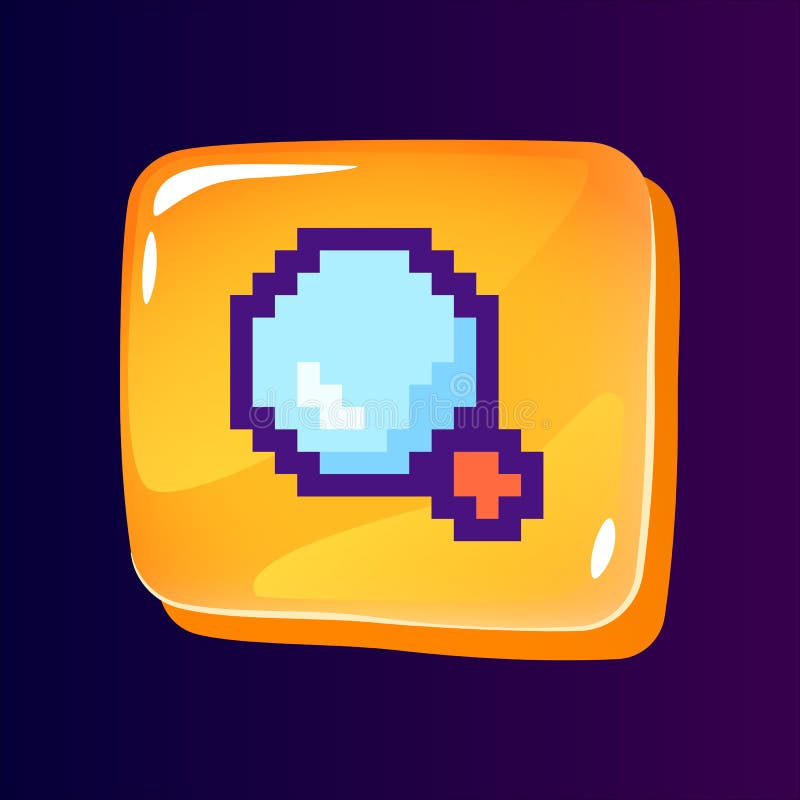 Data Seeking Glossy Ui Button with Pixelated Color Icon Stock Vector - Illustration of tool ...