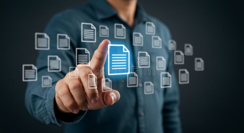 Data Selection and File Targeting Concept with Highlighted Document ...