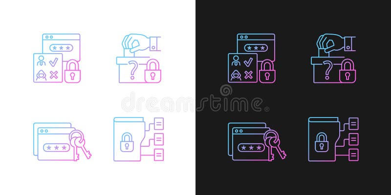 Data Sensitivity Gradient Icons Set for Dark and Light Mode Stock ...