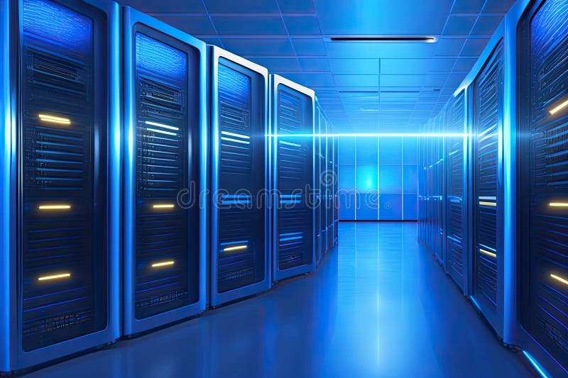 Data Server Center Room Generative AI Stock Illustration - Illustration ...