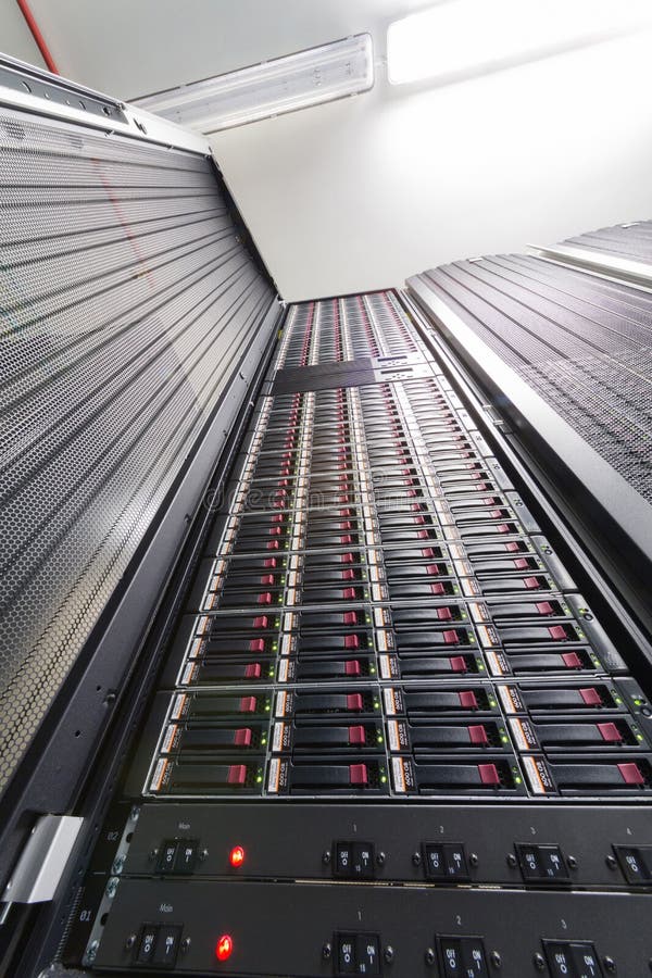 Data Server and Controls in Big Rack Stock Image - Image of raid ...