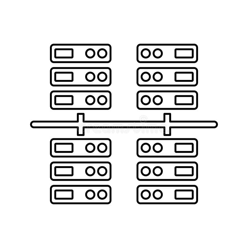 Data Server Icon. Line, Outline Design Stock Illustration ...