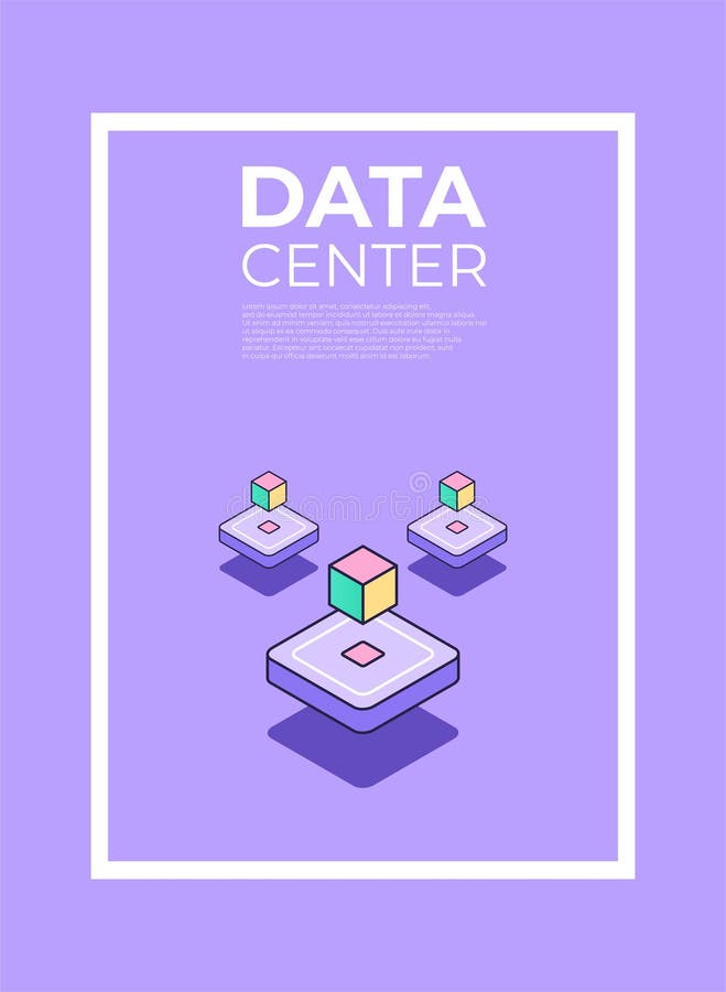 Data Server Poster Concept. Cloud Server Technology in Retro Style ...