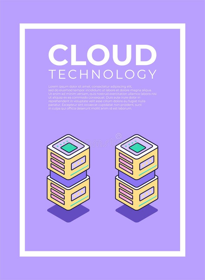 Data Server Poster Concept. Cloud Server Technology in Retro Style ...