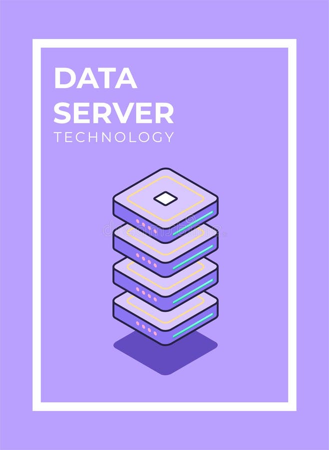 Data Server Poster Concept. Cloud Server Technology in Retro Style ...