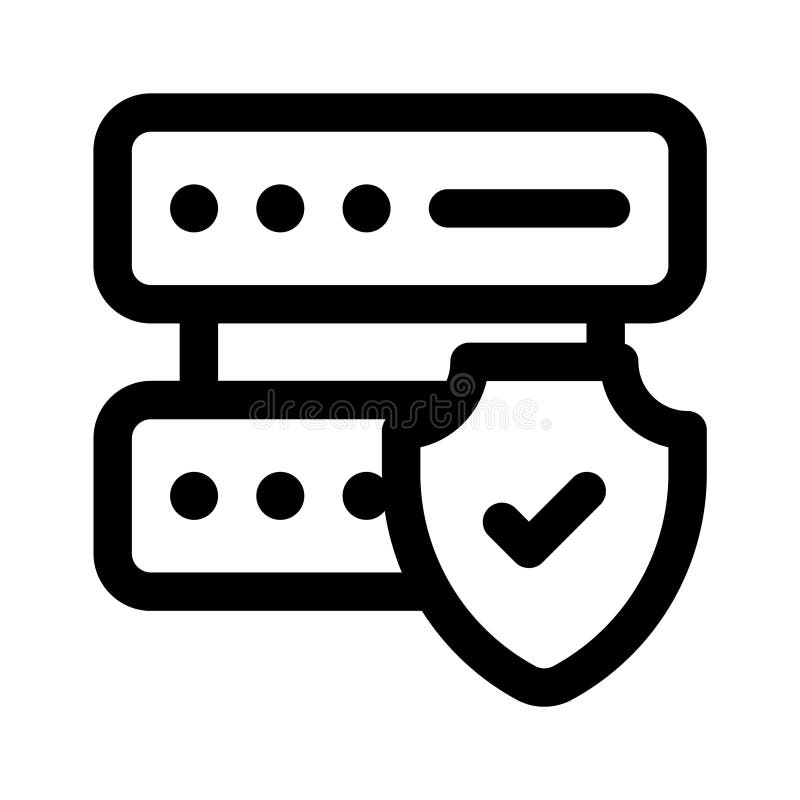 Secure Database Icon on White Background. Simple Element Illustration from Security Concept ...