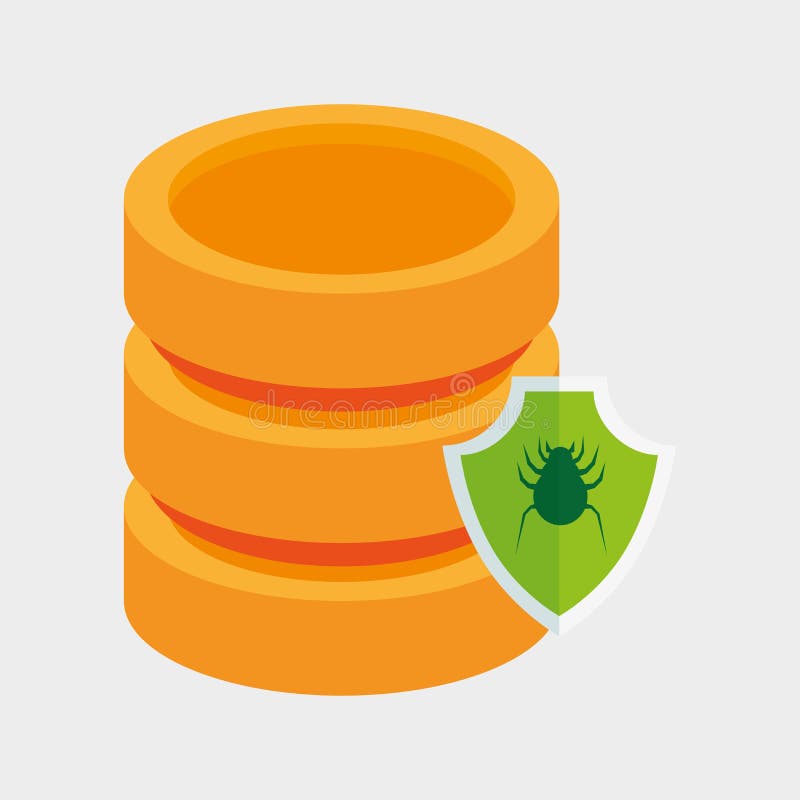 Data Server Protection Virus Shield Icon Stock Illustration ...