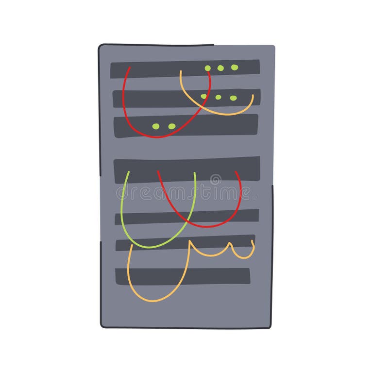 Data Server Rack Cartoon Vector Illustration Stock Illustration ...