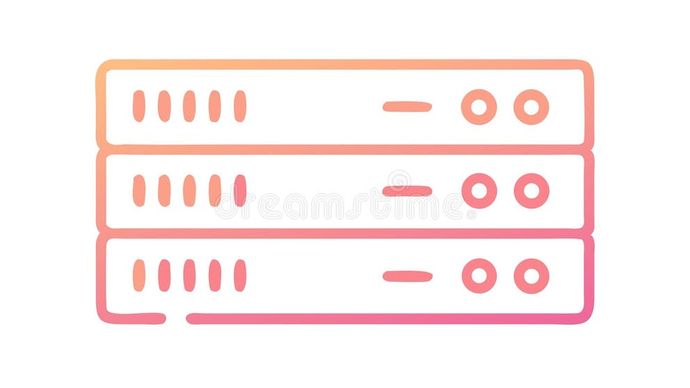 Data Server Rack Outline Icon, Hosting, Infrastructure, Vector Design ...