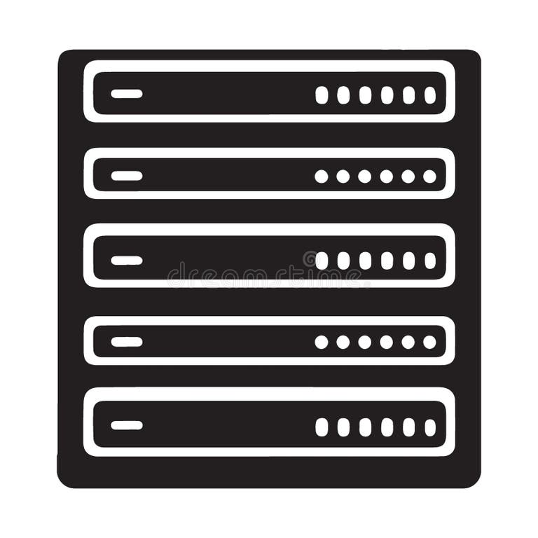 Data Server Rack Silhouette Illustration for Network Infrastructure Stock Vector - Illustration ...