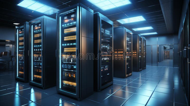 Data Server Racks Neatly Arranged in a Server Room, Ready To Process ...
