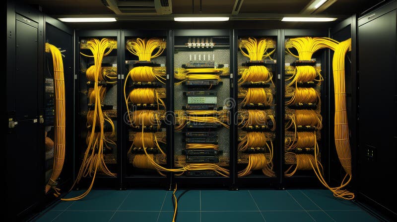 Data server room cables stock illustration. Illustration of ...