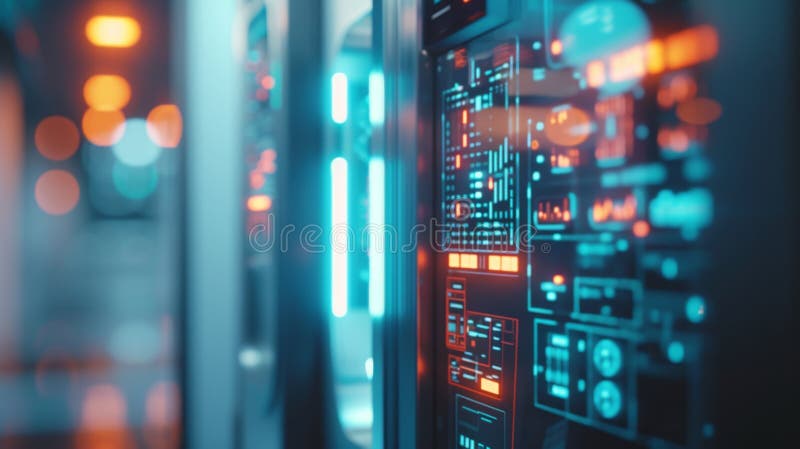 Glowing Server Room Data Security Systems Modern Design Stock Photos - Free & Royalty-Free Stock ...