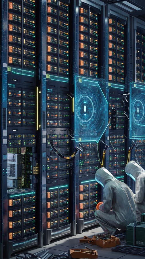 Data Server Room. Save Security Maintenance. Ai Generated Stock ...